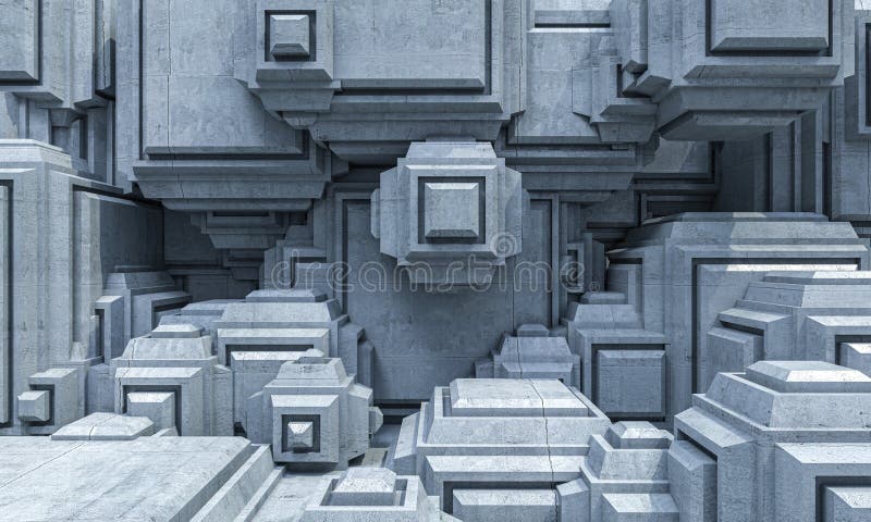 Geometric Concrete Block Background Stock Illustration - Illustration ...