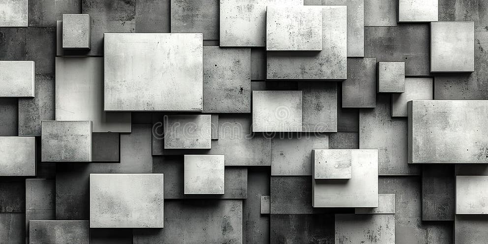 Geometric Concrete Blocks Create an Abstract and Textured Wall Design ...