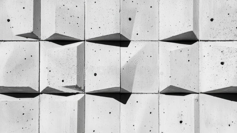 Geometric Concrete Blocks with Rough Texture for Architectural Design ...