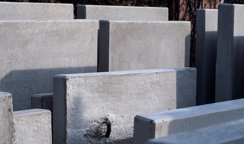 Geometric Concrete Elements at a Construction Site Stock Image - Image ...