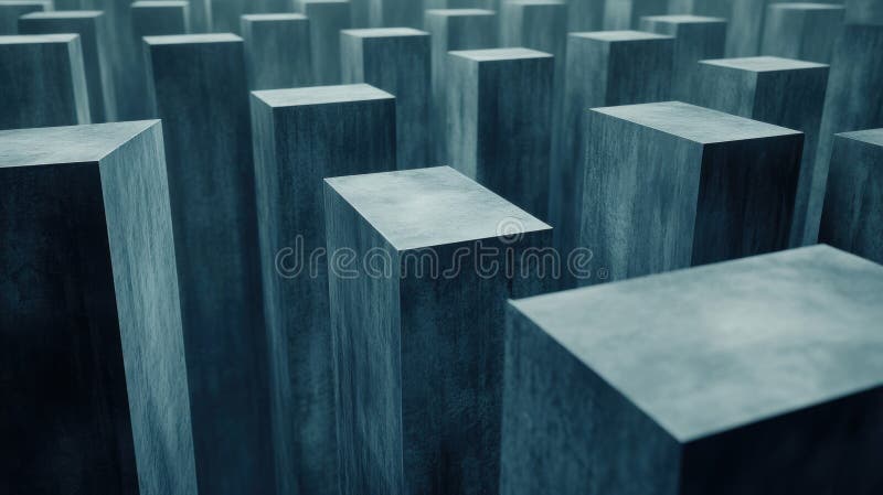 Geometric Concrete Pillars Create a Mesmerizing Pattern in a Modern ...