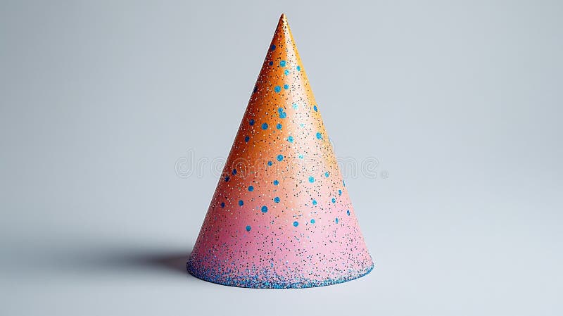 Geometric Cone, Gradient Color, Dotted Design, Studio Shot Stock ...