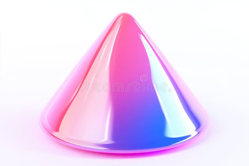 Geometric Cone with a Gradient Design Isolated in a Bright Environment ...