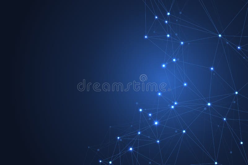 Geometric Connected Background Lines and Dots. Simple Technology ...