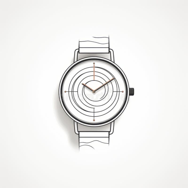 Geometric Constructivism: Minimalist Watch with Precise Line Work Stock ...