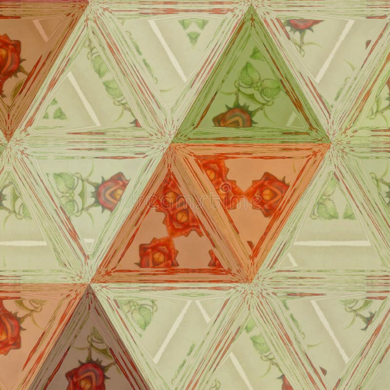 Geometric Continuous Pattern with Stained Glass Triangles, Rhombuses ...