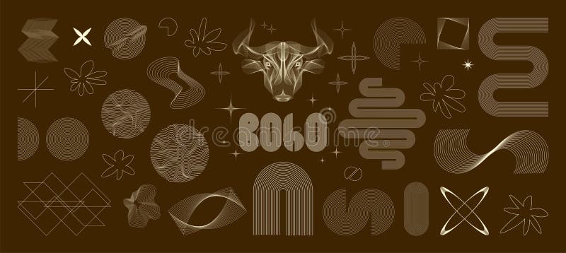 Geometric Contours and Shapes in Boho Style. Universal Geometric Shapes ...