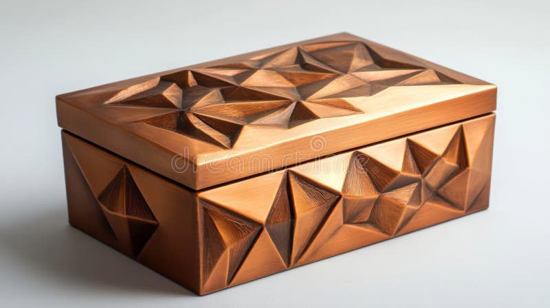 Geometric Copper Box Detailed Carving Design Stock Illustration ...