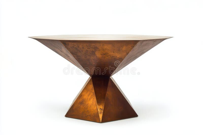 Geometric Copper Table Form Isolated on White Background Stock ...