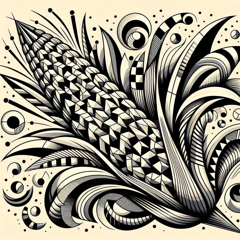 Geometric Corn Create an Op Art Image of Corn Stalks Using Geome Stock ...