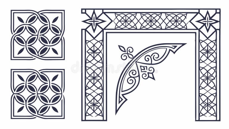 Geometric Corner Decorations, Modern Architectural Elements, Vector ...