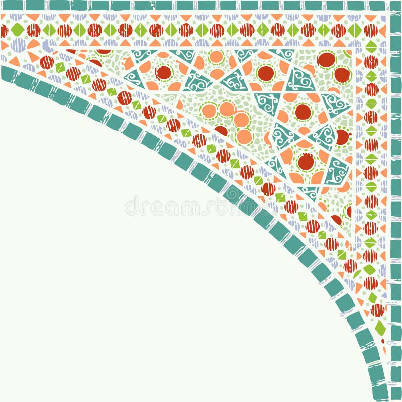 Geometric Corner Frame Pattern Ethnic Tile Colorful Background V Stock ...