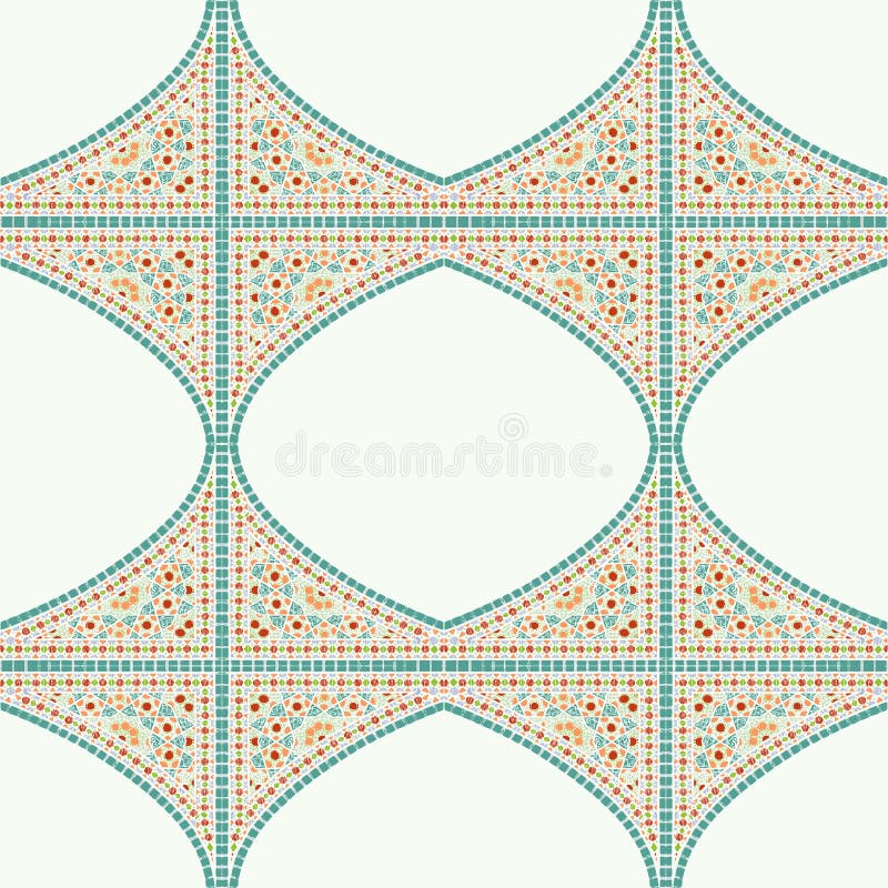 Geometric Corner Frame Pattern Ethnic Tile Colorful Background V Stock ...
