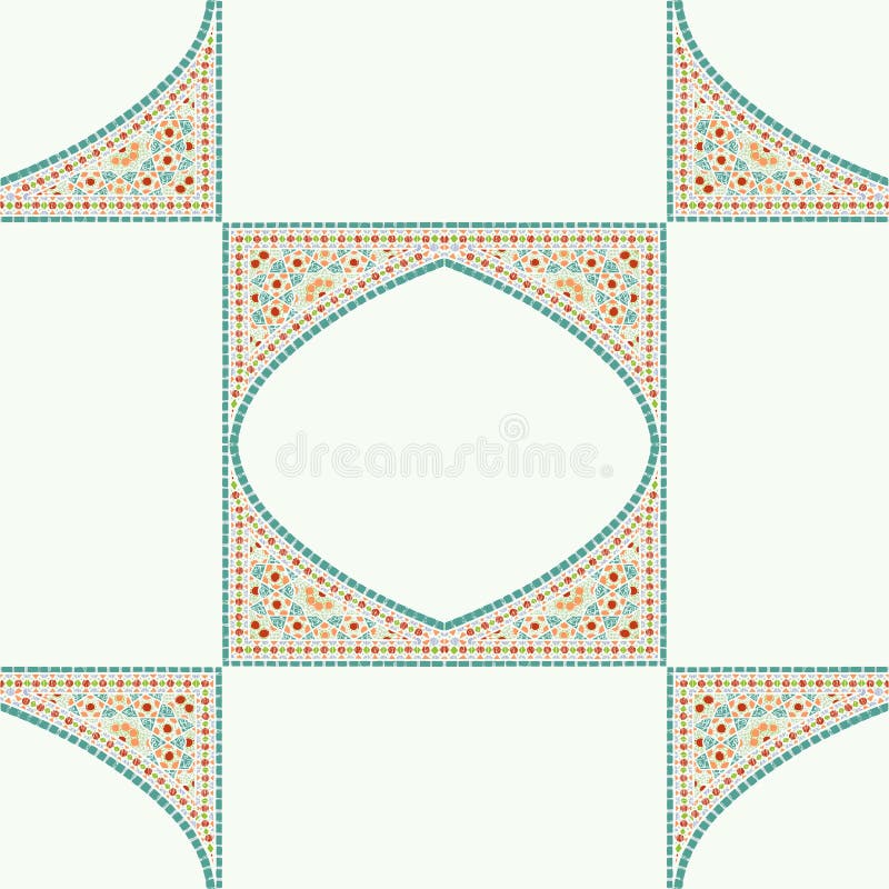 Geometric Corner Frame Pattern Ethnic Tile Colorful Background V Stock ...