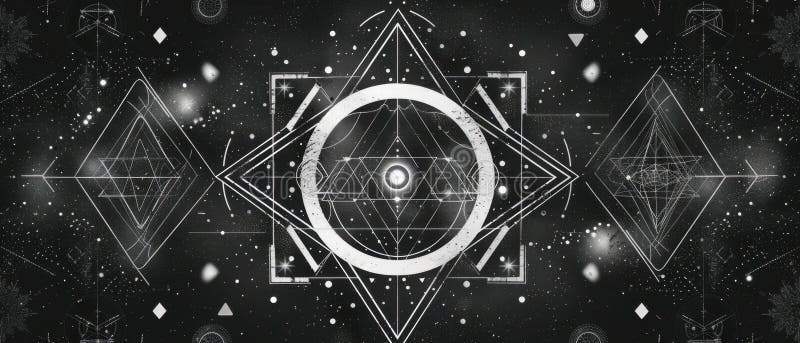 Geometric Cosmic Design with Abstract Shapes and Celestial Patterns ...