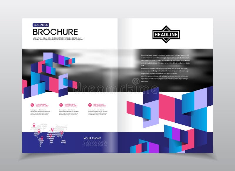 Geometric Cover Background, Brochure Template Layout for Annual Stock ...