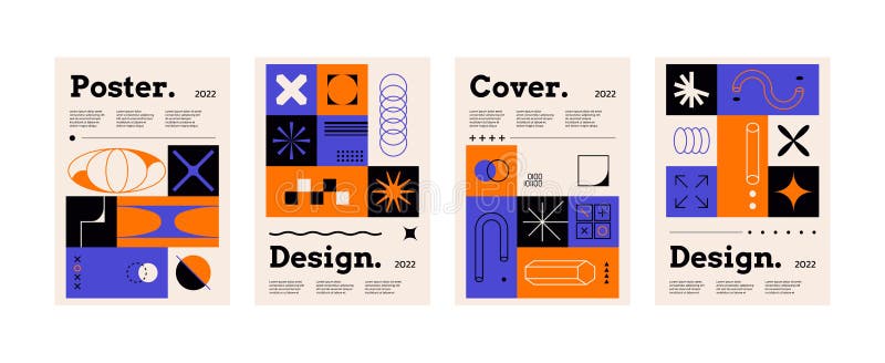 Geometric Covers. Minimalistic Posters with Postmodern Shapes and Place ...
