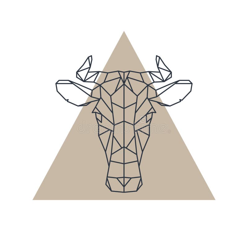 Geometric Cow Head. Animal Icon Stock Vector - Illustration of creative ...