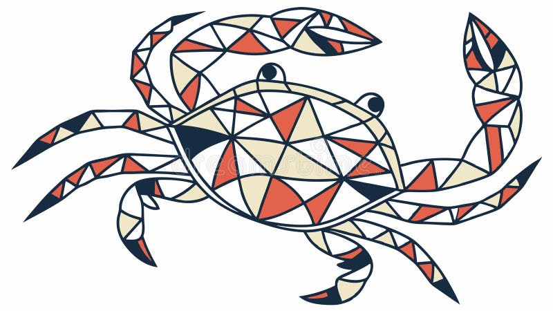 Geometric Crab Design, Modern and Abstract Marine Life Illustration ...