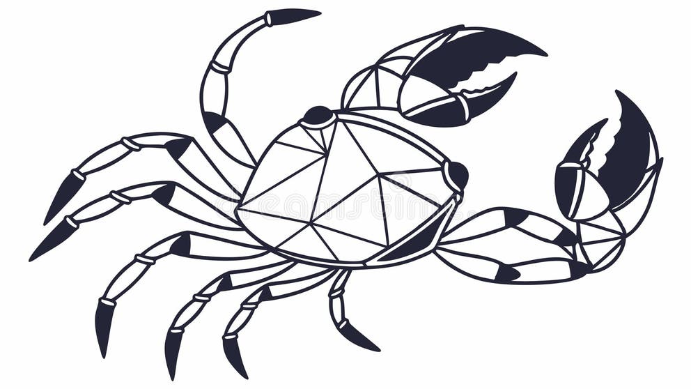 Geometric Crab Vector Illustration, Abstract Ocean Creature Low Poly ...