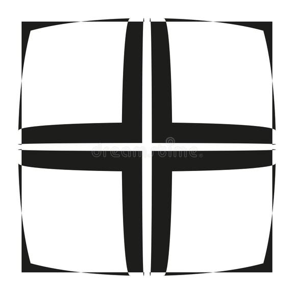 Geometric Cross Pattern. Black White Vector. Abstract Square Shape ...