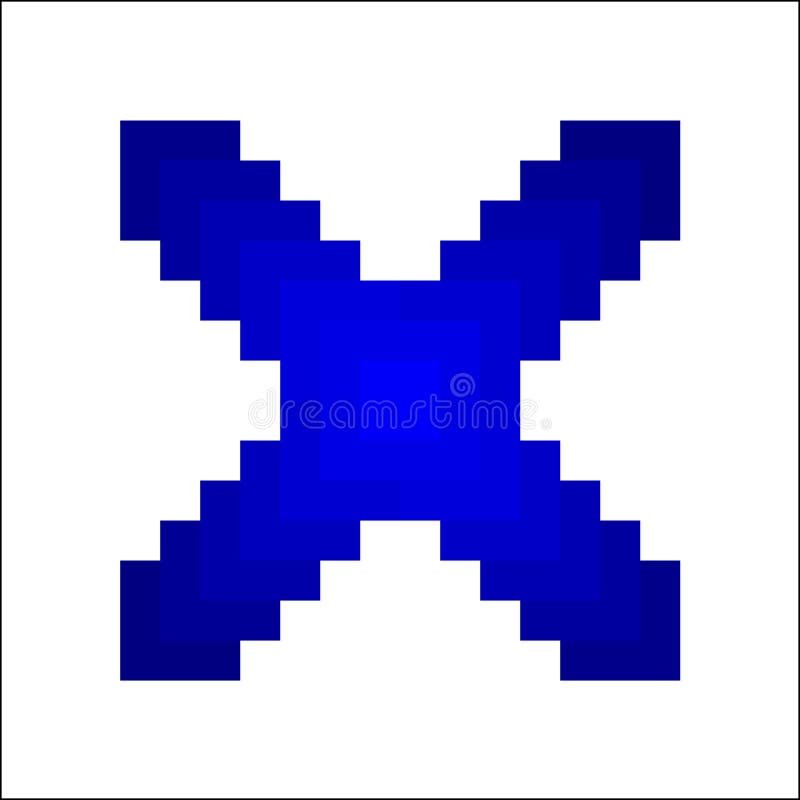 Blue X Symbol Vector on White Background. Stock Vector - Illustration ...