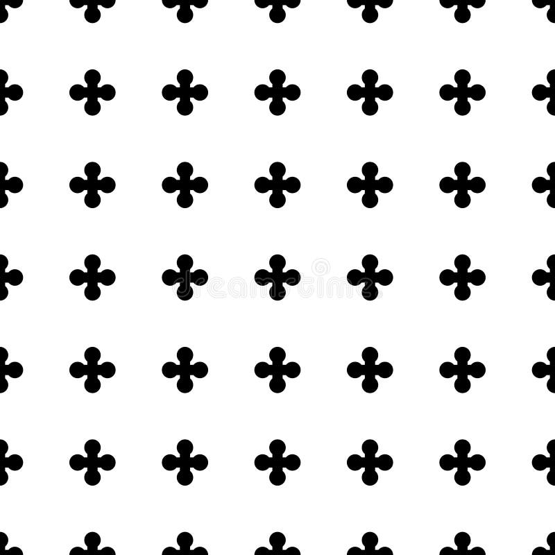 Black Cross Symbol Pattern on White Background. Stock Illustration ...
