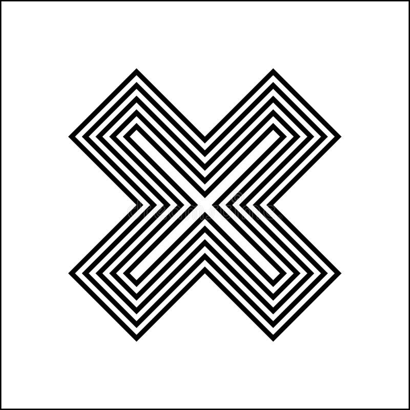 Black and White Multiply Symbol on White Background. Stock Illustration ...