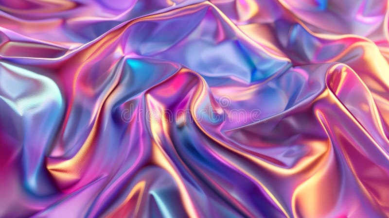 Geometric Crystal Background with Iridescent Holographic Texture. Curve ...