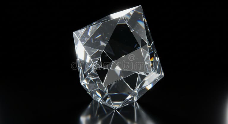 Geometric Crystal or Diamond with Precise, Multifaceted Angles ...