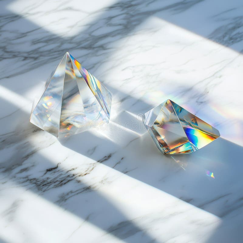 Geometric Crystal Objects Reflecting Light Stock Illustration ...