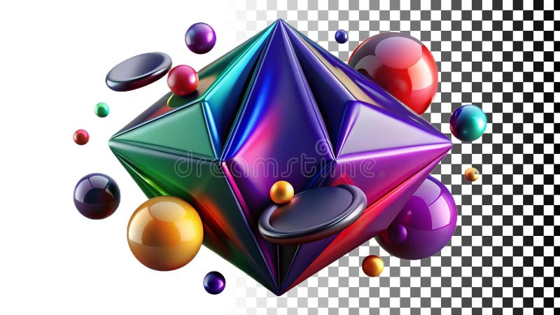 Geometric Crystal with Sharp Edges, Modern Gem Design Png Transparent ...