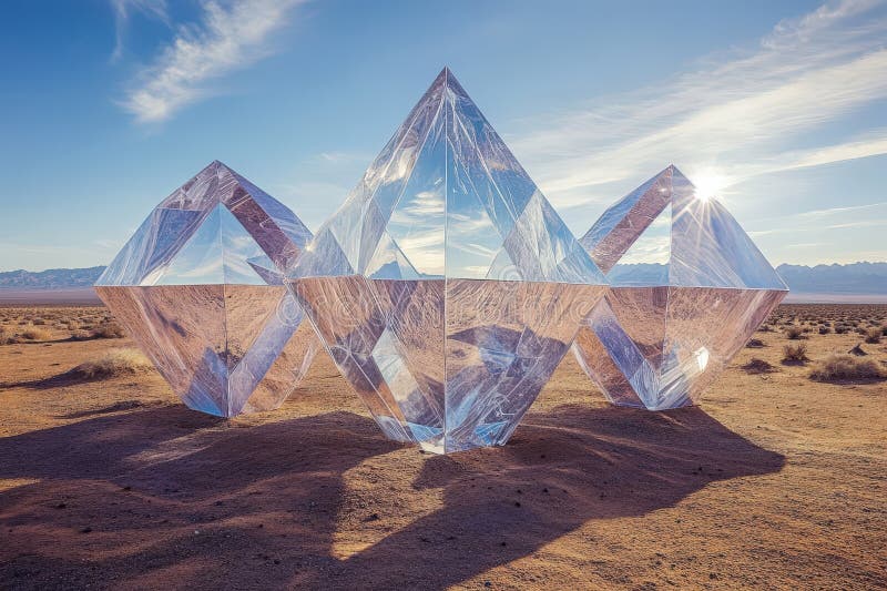 Geometric Crystal Structures in Desert Sunlight Stock Photo - Image of ...