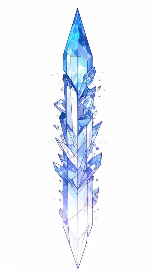 Geometric Crystalline Structure in Blue and White Isolated Against ...