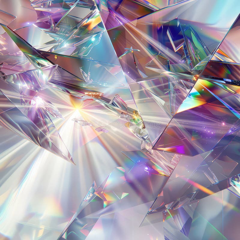 Geometric Crystals in a Cluster with a Rainbow Background Stock ...