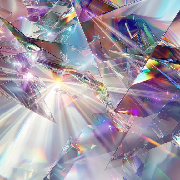 Geometric Crystals in a Cluster with a Rainbow Background Stock ...