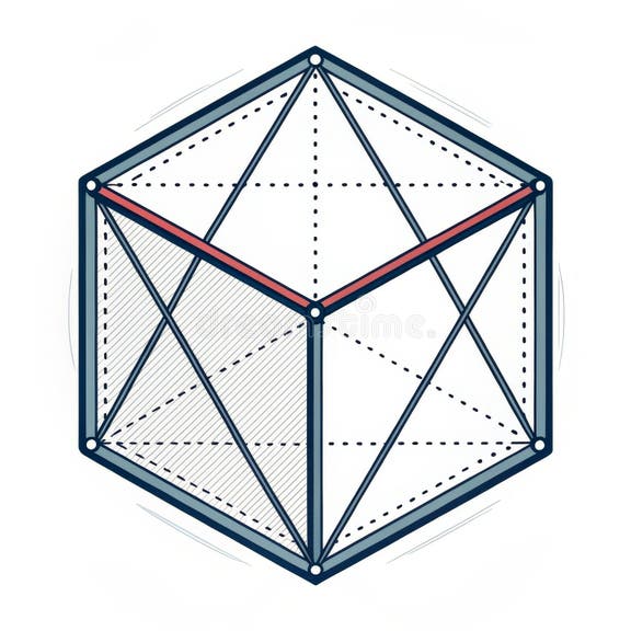 Geometric Cube Composition, Isometric View, Isolated on White ...