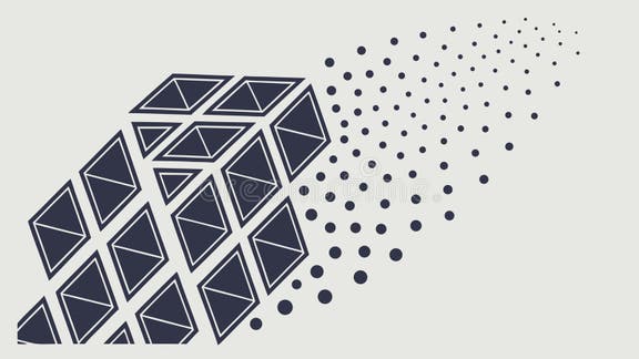Geometric Cube Dissolving into Particles Vector Abstract Design, Vector ...