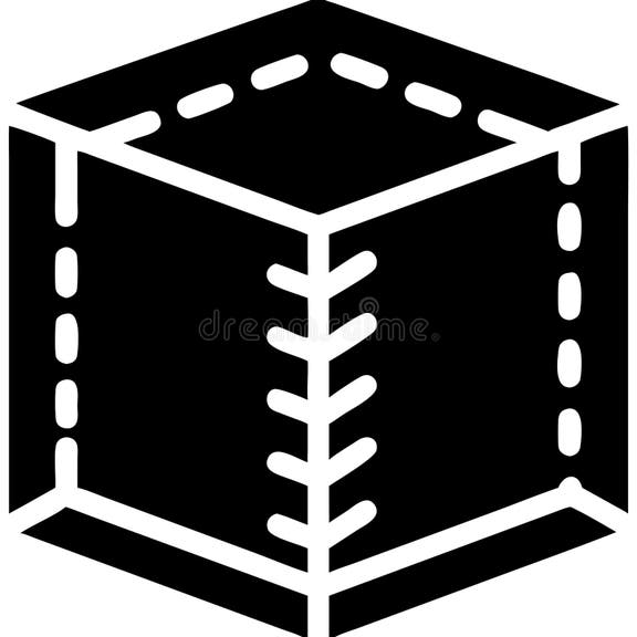 Geometric Cube with Dotted Lines Vector Illustration for Design and ...