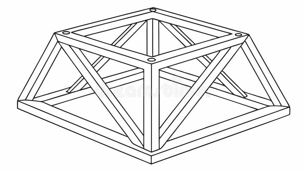 Geometric Cube Frame Structure, Abstract Design and Foundational Form, Vector Design Generative ...