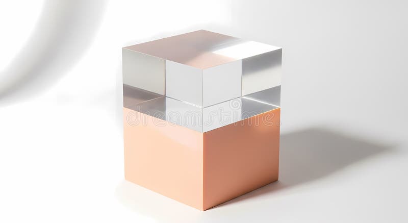 Geometric Cube Sculpture Artwork Stock Illustration - Illustration of ...