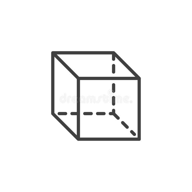 Cube line icon stock vector. Illustration of cube, dimension - 101485951