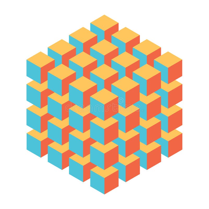 Geometric Cube of 8 Smaller Isometric Cubes. Abstract Design Element ... Geometric Cube of 8 Smaller Isometric Cubes. Abstract Design Element ...