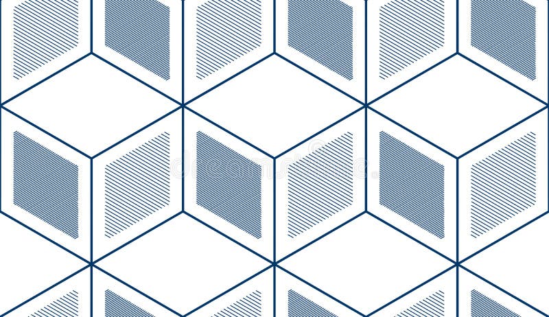 Geometric Cubes Abstract Seamless Pattern, 3d Background. Stock Vector ...