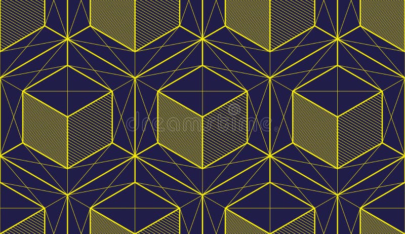 Geometric Cubes Abstract Seamless Pattern, 3d Vector Background ...