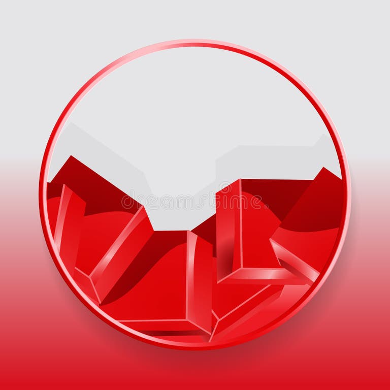 Geometric Cubes 3D Border on Red and Gray Background Stock Illustration ...