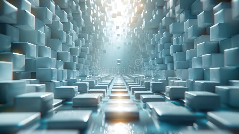 Geometric Cubes Flying on White Background - Abstract Animation Loop ...