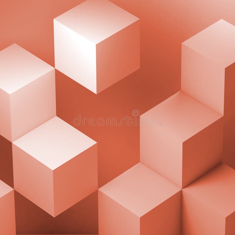 Geometric Cubes Installation, Abstract Stock Illustration ...