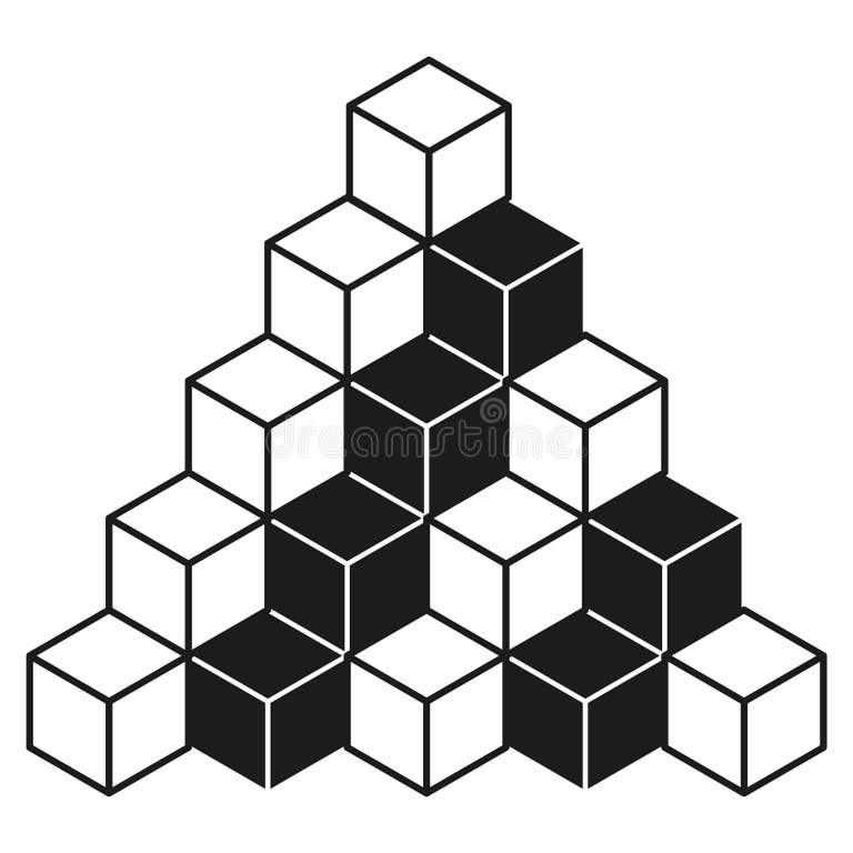 Geometric Cubes. Pyramid Shape. Abstract Design. Vector Illustration ...