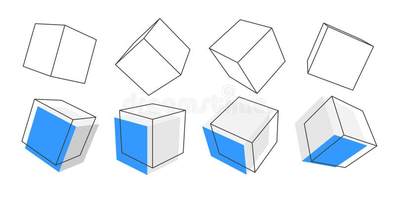 Geometric Cubes . Set of Abstract Squares. Blocks Linear Geometric ...
